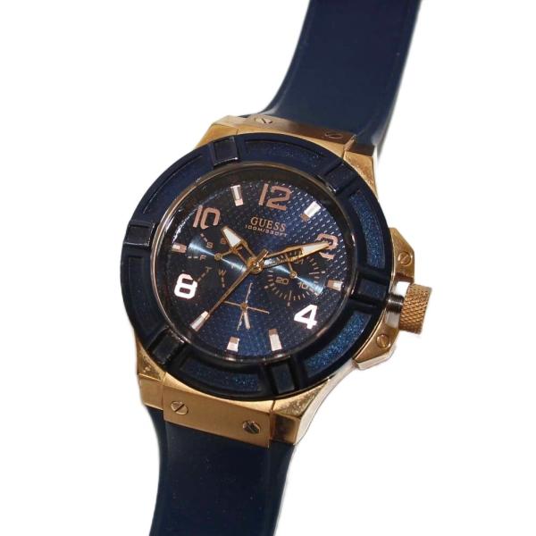 ゲス GUESS リガー Rigor Standout 腕時計 クオーツ ネイビー W0247G3 /KH メンズ【ブランド】ゲス GUESS【実寸サイズ】バンド幅：2cm　腕周り：最大21cm　ケース・タテ：43mm　ケース・ヨコ（リュー...