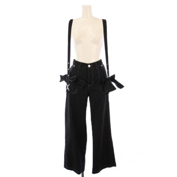 アクシーズファム axes femme POETIQUE リボンボンテージパンツ サロペット スラックスパンツ ジップフライ M 黒 ブラック TS241X25P【ブランド】アクシーズファム axes femme【表記サイズ】M【実寸サイズ...