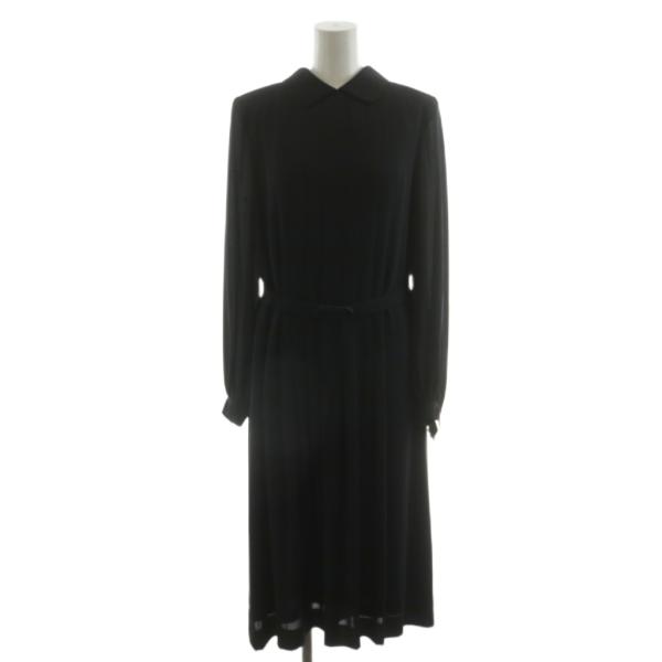 東京ソワール tokyo SOIR ワンピース 長袖 ロング 11 黒 ブラック 0101210-00 /AN26 レディース【表記サイズ】11【実寸サイズ】肩幅：約36.5cm　身幅：約47cm　着丈：約107cm　袖丈：約59cm　　【...