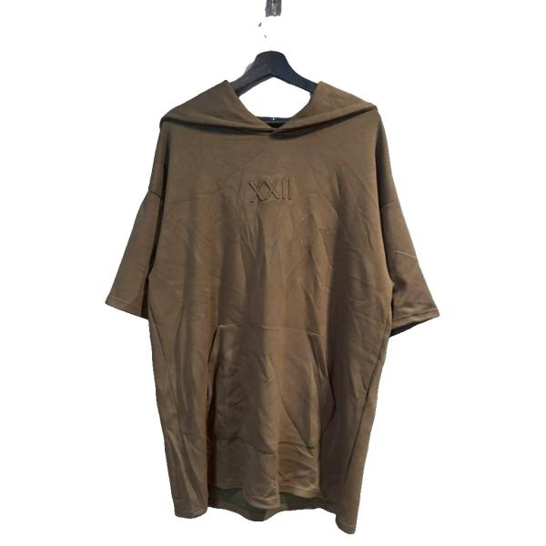 ノーアイディー NOID プルオーバーパーカー 半袖 ストレッチ ONE カーキ ■FF メンズ【ブランド】ノーアイディー NOID【表記サイズ】ONE【実寸サイズ】肩幅：約66cm　身幅：約63cm　着丈：約25cm　袖丈：約85cm　　...