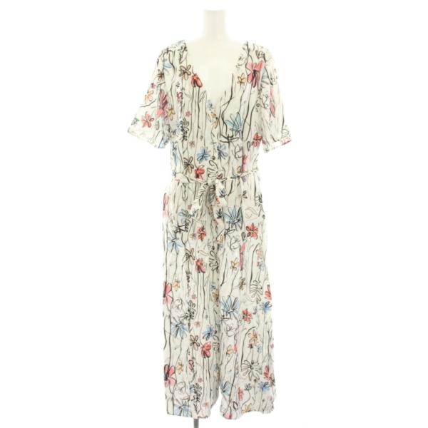 デシグアル Desigual Artyな花柄のミディドレス ワンピース ミモレ ロング 半袖 プリント L 白 ホワイト 24WWVWXA /HN レディース【ブランド】デシグアル Desigual【表記サイズ】L【実寸サイズ】肩幅：37c...