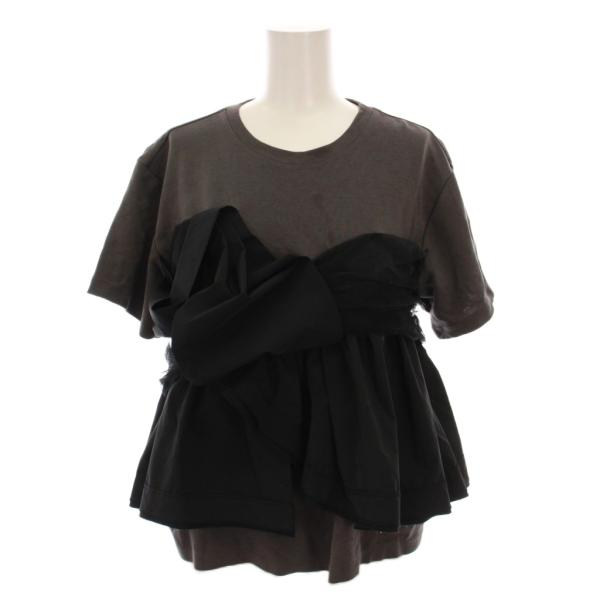 メゾンスペシャル MAISON SPECIAL 25SS Docking Twisted T-shirt ドッキングツイステッドTシャツ カットソー 半袖 F グレー 黒【ブランド】メゾンスペシャル MAISON SPECIAL【表記サイズ...