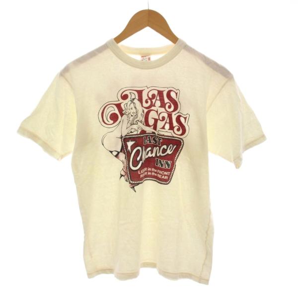 フリーホイーラーズ FREEWHEELERS パワーウェア POWER WEAR Tシャツ カットソー プリント 半袖 M ホワイト /YM メンズ【ブランド】フリーホイーラーズ FREEWHEELERS【表記サイズ】M【実寸サイズ】肩幅：...