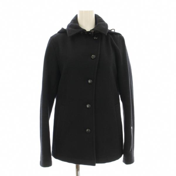 ソフネット SOPHNET. ステンカラーコート フード ミドル丈 ウール XS 黒 ブラック SOPH-101022 /KU レディース【ブランド】ソフネット SOPHNET.【表記サイズ】XS【実寸サイズ】肩幅：37cm　身幅：46cm...