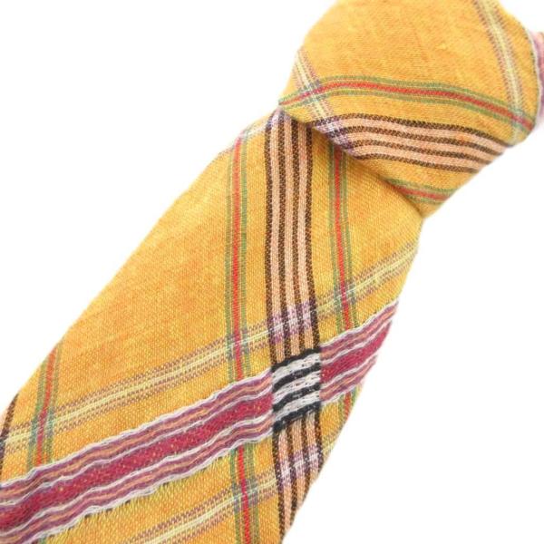 ユナイテッドアローズ UNITED ARROWS fiorio ネクタイ イエロー 黄色 チェック柄 /IU メンズ【ブランド】ユナイテッドアローズ UNITED ARROWS【実寸サイズ】全長 155cm　大剣先 6.5cm　小剣先 3....