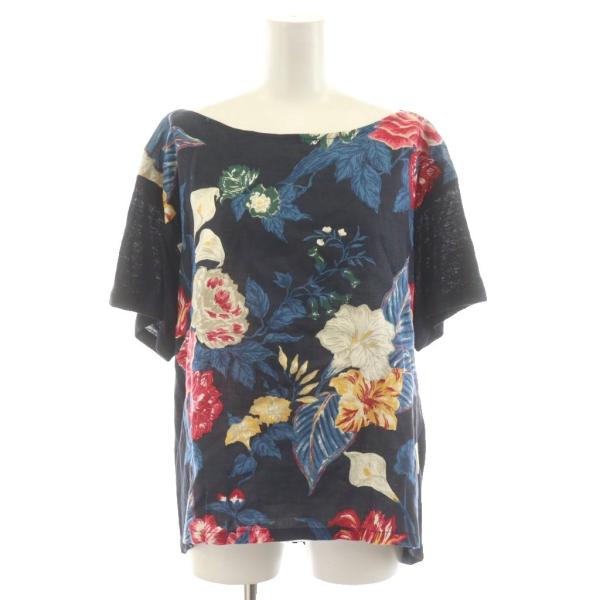 ケイタマルヤマ KEITA MARUYAMA カットソー Tシャツ 半袖 麻 リネン 1 黒 ブラック 花柄 AH 26-1807 JD /RR レディース【ブランド】ケイタマルヤマ KEITA MARUYAMA【表記サイズ】1【実寸サイズ...