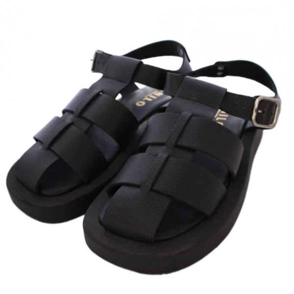 ヴィニーロ VINILO グルカサンダル ストラップ レザー 38 ブラック 7366324 /BM レディース【表記サイズ】38【実寸サイズ】最大幅：11.3cm　アウトソール：27.5cm　　【素材】レザー【色】黒 ブラック【状態】使用...