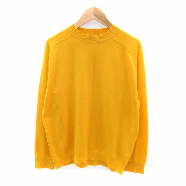 アドルフォドミンゲス ADOLFO DOMINGUEZ ニット カットソー 長袖 クルーネック 無地 ウール XS 黄 イエロー /SY42 レディース【ブランド】アドルフォドミンゲス ADOLFO DOMINGUEZ【表記サイズ】XS※実...