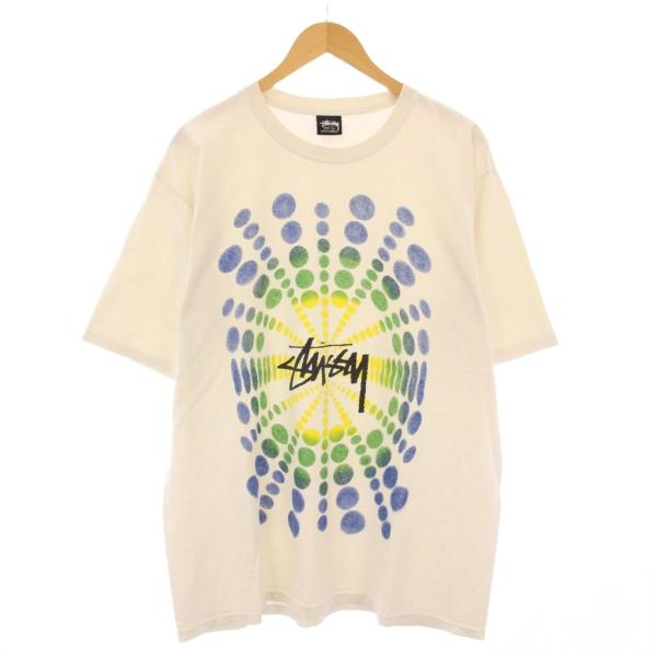 ステューシー STUSSY Atticus Pigment Dyed Tee アティカスピグメントダイTシャツ 半袖 クルーネック ロゴ プリント L アイボリー【ブランド】ステューシー STUSSY【表記サイズ】L【実寸サイズ】肩幅：55...