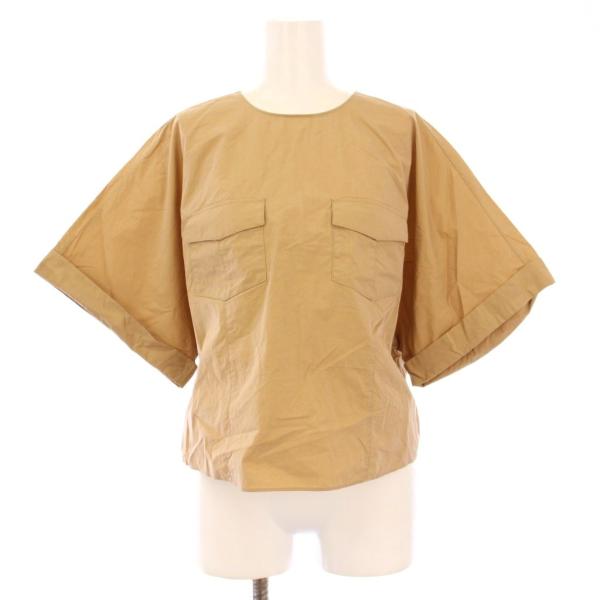 セオリーリュクス theory luxe 24SS NATAS REONA シャツ ブラウス プルオーバー 半袖 クルーネック ショート丈 ワンカラー 38 ベージュ【ブランド】セオリーリュクス theory luxe【表記サイズ】38【実...