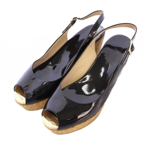 ジミーチュウ JIMMY CHOO ストラップサンダル ラウンドトゥ 厚底 エナメル ロゴ 切替 37 黒 ブラック /BB レディース【ブランド】ジミーチュウ JIMMY CHOO【表記サイズ】37【実寸サイズ】ヒールの高さ：7.5cm　...