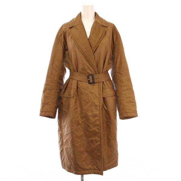 マックスマーラ MAX MARA The Cube. CAMELUXE キャメルパデッド ベルテッドコート アウター ロング丈 ワンカラー ベルト プリント 茶【ブランド】マックスマーラ MAX MARA【表記サイズ】34【実寸サイズ】肩幅...