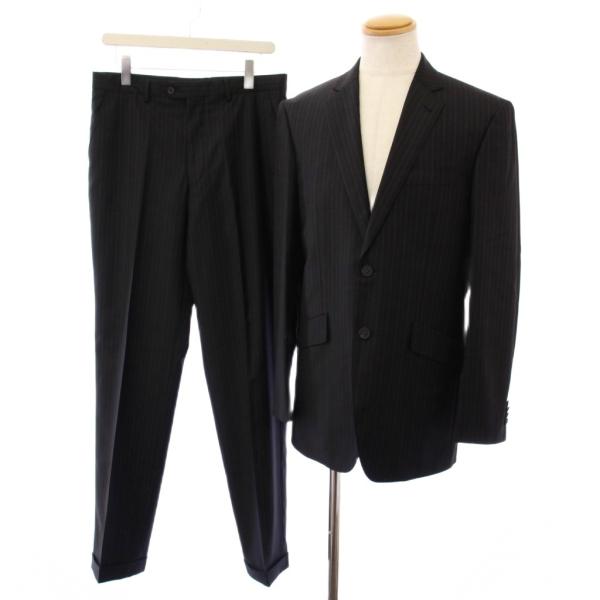 ポールスミス PAUL SMITH ロロピアーナ  シングルスーツ ストライプ テーラードジャケット パンツ スラックス XL 黒 PL-ST-68505 メンズ【ブランド】ポールスミス PAUL SMITH【表記サイズ】ジャケット・パンツ...