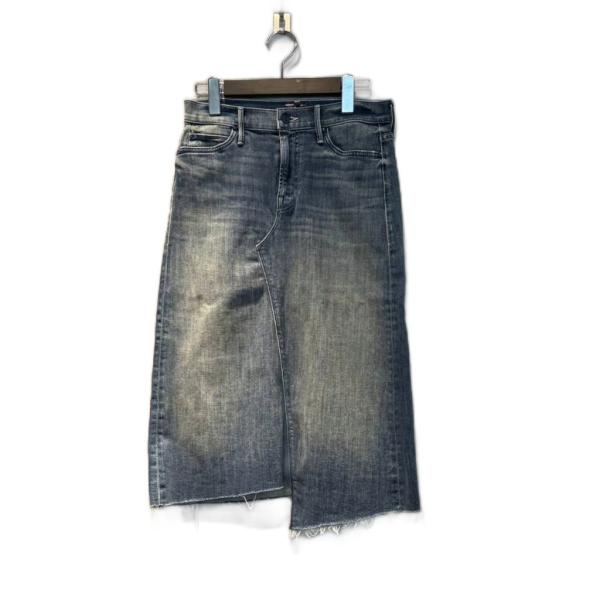 マザー mother デニムスカート タイト ひざ丈 USED加工 切りっぱなし アシンメトリー 25 ブルー ■FY レディース【ブランド】マザー mother【表記サイズ】25【実寸サイズ】ウエスト：約68cm　ヒップ：約80cm　スカ...