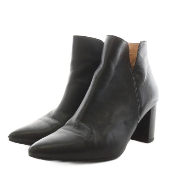 パコ ポヴェダ PACO POVEDA ショートブーツ ヒール ポインテッドトゥ レザー 37 黒 ブラック /AN28 レディース【表記サイズ】37【実寸サイズ】筒周り：約21cm　筒高：約10cm　ヒールの高さ：約6.5cm　足首：約2...