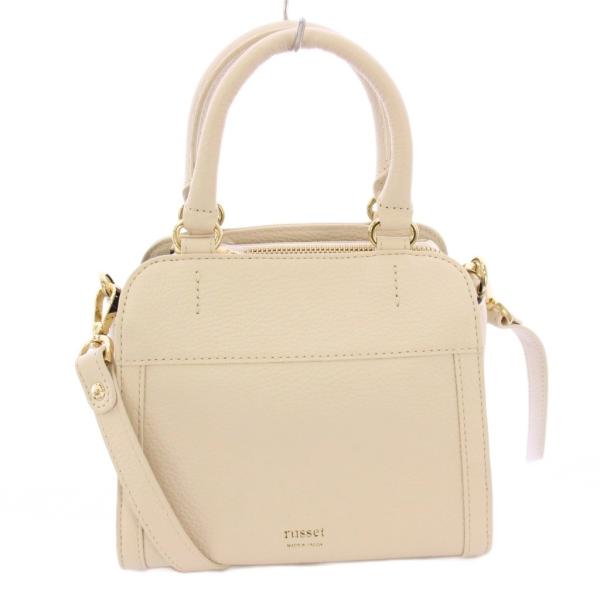 ラシット RUSSET Morandi モランディ 2WAY ハンドバッグ ショルダーバッグ レザー ロゴ ワンポイント アイボリー /BB レディース【ブランド】ラシット RUSSET【実寸サイズ】持ち手の長さ：25cm　ヨコ：19.5c...