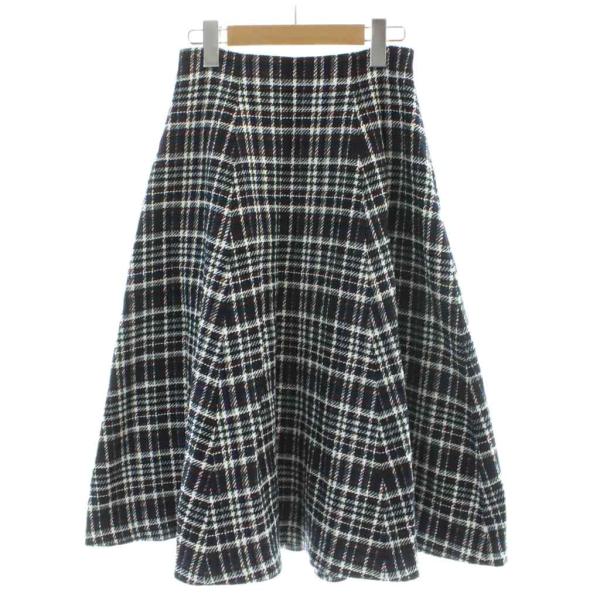 リトゥム組曲 Rythme KUMIKYOKU フレアースカート 1 紺 ネイビー マルチカラー チェック柄 /AP レディース【表記サイズ】1【実寸サイズ】ウエスト：約62cm　ヒップ：約108cm　スカート丈：約68cm　　【素材】表地...