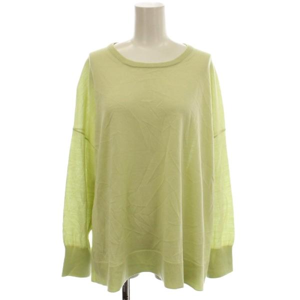 23区 オンワード樫山 23AW ウーステッドウール ワイドシルエット ニット 長袖 38 黄緑 グリーン KR23CW0456【ブランド】23区 オンワード樫山【表記サイズ】38【実寸サイズ】肩幅：65cm　身幅：65cm　袖丈：43cm...