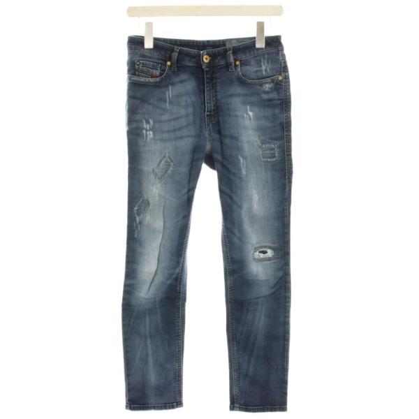 ディーゼル DIESEL RIZZO-NE デニムパンツ ジーンズ クラッシュ加工 ダメージ加工 25 インディゴ /HN レディース【ブランド】ディーゼル DIESEL【表記サイズ】25【実寸サイズ】ウエスト：70cm　もも幅：21cm　...
