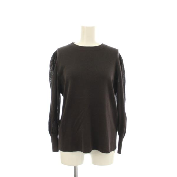 レキップヨシエイナバ L'EQUIPE YOSHIE INABA カットソー 長袖 38 ブラウン 茶 袖パフスリーブ 袖透かし編み /JP レディース【ブランド】レキップヨシエイナバ L'EQUIPE YOSHIE INABA【表記サイズ...