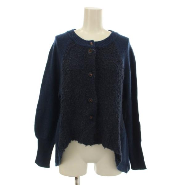 カシェット Cachette ニット カーディガン 02 紺 ネイビー 12197200YOU /JP レディース【表記サイズ】02【実寸サイズ】身幅：約49.5cm　着丈：約66cm　ゆき丈：約73.5cm　　【素材】アクリル　ナイロン　...