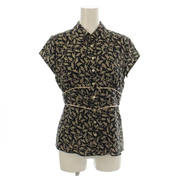 マックスマーラ ウィークエンドライン MAX MARA WEEKEND LINE シャツ ブラウス 絹 シルク S 黒 総柄 半袖 シャツカラー /JP レディース【ブランド】マックスマーラ ウィークエンドライン MAX MARA WEEK...