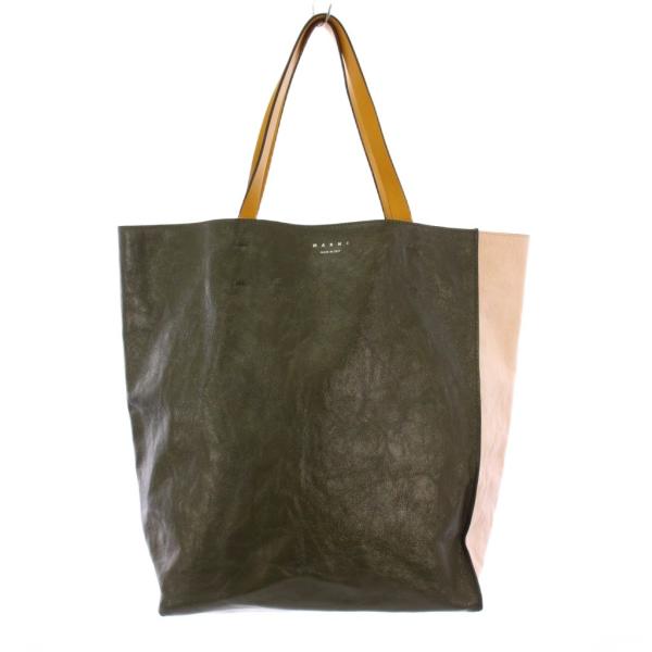 マルニ MARNI MUSEO SOFT ソフトトートバッグ ハンドバッグ ロゴ レザー 緑 グリーン ピンク SHMP0019U1 /BB レディース【ブランド】マルニ MARNI【実寸サイズ】持ち手の長さ：47.5cm　ヨコ：47cm　...