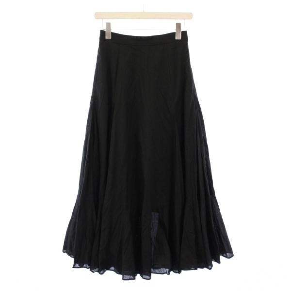 シーレット CEaRET フレアスカート ギャザー マキシ ロング ワンカラー 1 黒 ブラック /BB レディース【表記サイズ】1【実寸サイズ】ウエスト：64cm　ヒップ：118cm　スカート丈：91cm　　【素材】綿　裏地 ポリエステル...
