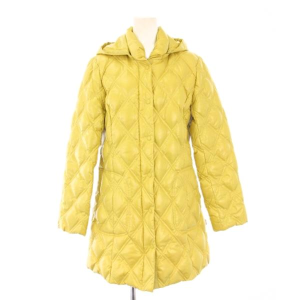 クロコダイル CROCODILE ダウンコート キルティング アウター ロング丈 フード ワンカラー M 黄色 イエロー /BB レディース【ブランド】クロコダイル CROCODILE【表記サイズ】M【実寸サイズ】肩幅：40cm　身幅：48...