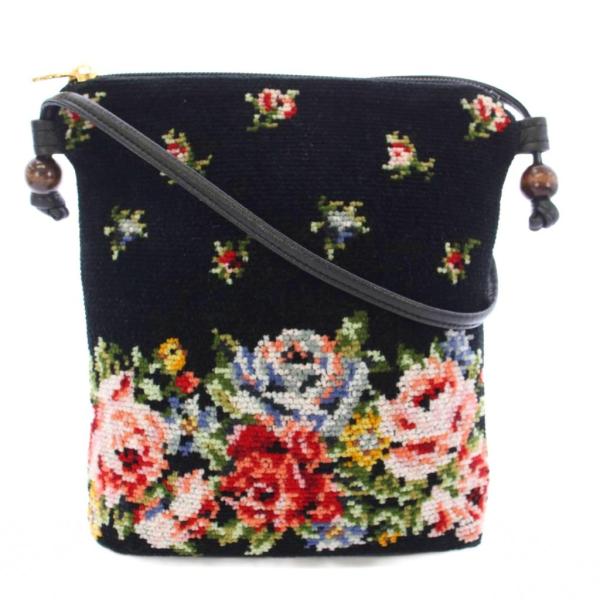 レイクアルスター Lake Alster  ポシェット ショルダーバッグ 花柄 黒 マルチカラー /TK レディース【ブランド】レイクアルスター Lake Alster 【実寸サイズ】持ち手の長さ：-cm　ヨコ：17cm　タテ：20cm　マ...