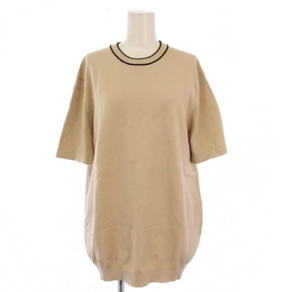 セオリー Theory 23SS VISP GORIS TEE ニット セーター 半袖 クルーネック 無地 L ベージュ /BB レディース【ブランド】セオリー Theory【表記サイズ】L【実寸サイズ】肩幅：43.5cm　身幅：49cm　...