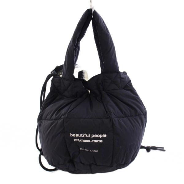 ビューティフルピープル 別注 THE TOKYO TAION パデッドミニトートショルダーバッグ 2WAY ハンドバッグ ロゴ ナイロン F 黒【ブランド】ビューティフルピープル beautiful people【表記サイズ】F【実寸サイズ...
