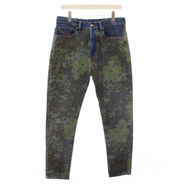ディーゼル DIESEL D-VIDER-SP デニムパンツ ジーンズ ボタンフライ カモフラ 迷彩柄 切替 W30 L32 紺 ネイビー 緑 グリーン /BB【ブランド】ディーゼル DIESEL【表記サイズ】W30 L32【実寸サイズ】ウ...