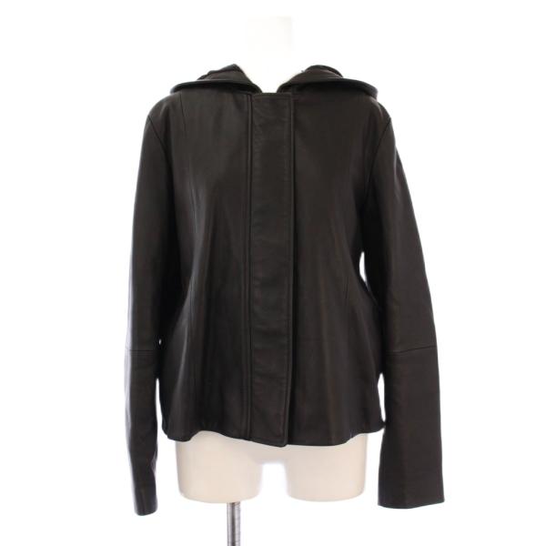 セオリー Theory 21AW SOFT LEATHER ZIP UP JKT ソフトレザージップアップジャケット フーディ 革ジャン S 黒 1360801 /KH レディース【ブランド】セオリー Theory【表記サイズ】S【実寸サイ...
