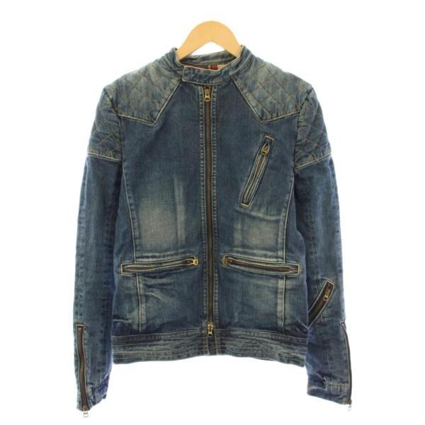 ラングラー WRANGLER AKM デニムジャケット アウター ジップアップ ワンカラー 切替 M 青 ブルー /BB メンズ【ブランド】ラングラー WRANGLER【表記サイズ】M【実寸サイズ】肩幅：40cm　身幅：45.5cm　着丈：...