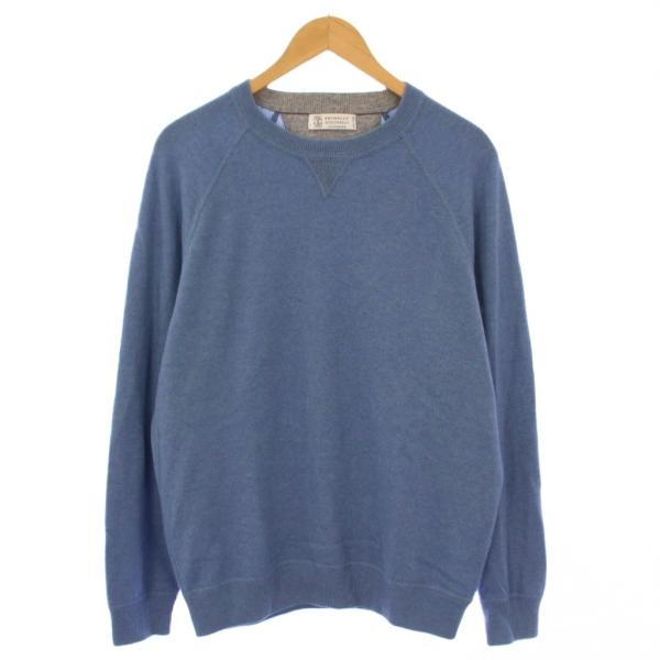 ブルネロクチネリ BRUNELLO CUCINELLI ニット セーター 長袖 カシミヤシルク混 48 青 /KH メンズ【ブランド】ブルネロクチネリ BRUNELLO CUCINELLI【表記サイズ】48【実寸サイズ】身幅：57cm　着丈...