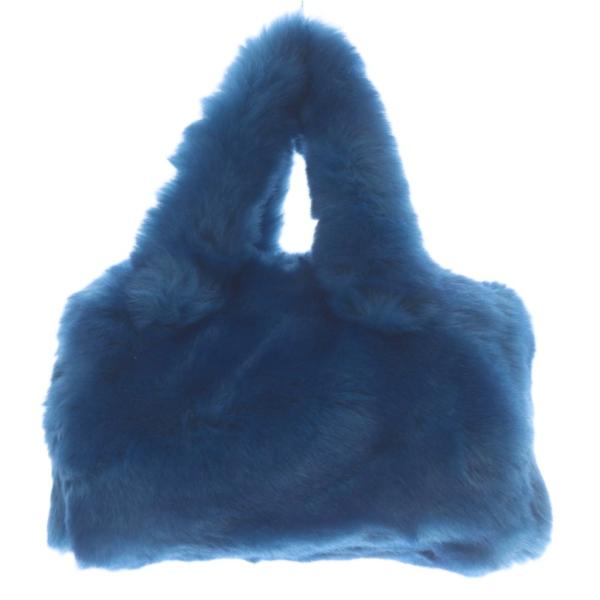 サプリモー suppli mohh ハンドバッグ ファー ブルー /YO10 レディース【実寸サイズ】持ち手の長さ：37cm　ヨコ：23cm　タテ：15cm　マチ：15cm　ショルダーの長さ：-cm　　【素材】ファー【色】ブルー【状態】内側...