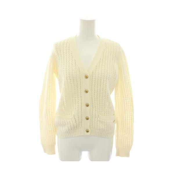 バーバリーブルーレーベル BURBERRY BLUE LABEL カーディガン Vネック 長袖 ラメ ロゴプレート 38 白 ホワイト E1N52-763-02 レディース【ブランド】バーバリーブルーレーベル BURBERRY BLUE L...