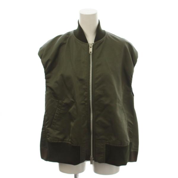 パシオーネ PASSIONE ベスト 38 カーキ スタンドカラー フルジップアップ /JP レディース【ブランド】パシオーネ PASSIONE【表記サイズ】38【実寸サイズ】身幅：約57cm　着丈：約58cm　　【素材】表地 ナイロン　リ...