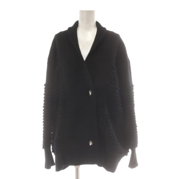 デヴァステ DEVASTEE カーディガン ニット ウール シルク 36 黒 ブラック 長袖 ショールカラー ハンドモチーフボタン /AU レディース【ブランド】デヴァステ DEVASTEE【表記サイズ】36【実寸サイズ】肩幅：約52cm　...