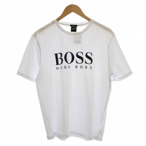 ヒューゴボス HUGO BOSS ロゴ Tシャツ 半袖 カットソー M 白 ホワイト