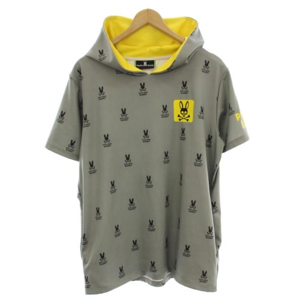 サイコバニー Psycho Bunny パーカー Tシャツ 半袖 ポリエステル スカル ウサギ S グレー PB-GV-74547 /☆G 【ブランド】サイコバニー Psycho Bunny【表記サイズ】S【実寸サイズ】肩幅：45cm　身幅...