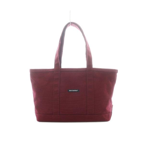 マリメッコ marimekko ミニマツクリ Mini Matkuri トートバッグ ワインレッド ロゴパッチ 無地 /RI ■OS レディース【ブランド】マリメッコ marimekko【実寸サイズ】持ち手の長さ：51.5cm　ヨコ：32....