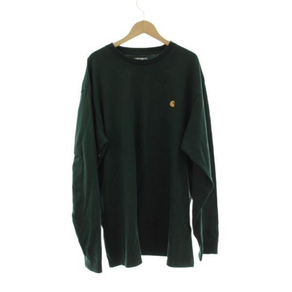 カーハート carhartt Tシャツ XL 緑 長袖 ラウンドネック ロゴ刺繍 /JP メンズ【ブランド】カーハート carhartt【表記サイズ】XL【実寸サイズ】肩幅：約54.5cm　身幅：約60cm　着丈：約75cm　袖丈：約64c...