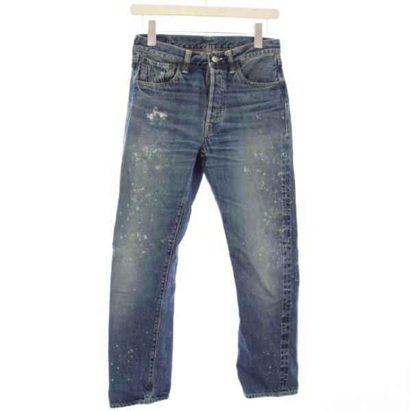 ウエアハウス WAREHOUSE 2ND-HAND セコハン デニム パンツ ジーンズ ボタンフライ ペイント加工 W27 L29 ブルー 1101 /TK メンズ【ブランド】ウエアハウス WAREHOUSE【表記サイズ】W27 L29【実...