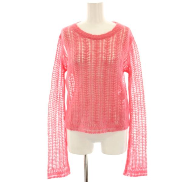ステラマッカートニー STELLA McCARTNEY ニット カットソー 透かし編み 長袖 アルパカ ラムウール混 M ピンク 6K0699 /HN【ブランド】ステラマッカートニー STELLA McCARTNEY【表記サイズ】M【実寸サ...