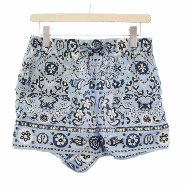 トリーバーチ TORY BURCH ショートパンツ イージー 総柄 リネン S 水色 /KH レディース【ブランド】トリーバーチ TORY BURCH【表記サイズ】S【実寸サイズ】ウエスト：68cm　もも幅：32.5cm　裾幅：36.5cm...
