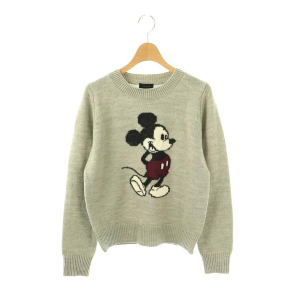 アパートバイローリーズ apart by lowrys ニット セーター 長袖 ミッキー F グレー マルチカラー /DO レディース【ブランド】アパートバイローリーズ apart by lowrys【表記サイズ】F【実寸サイズ】肩幅：33...