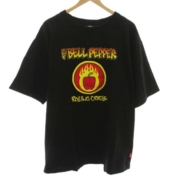 ROLLING CRADLE Tシャツ XL 黒 半袖 /RE メンズ【表記サイズ】XL【実寸サイズ】肩幅：約55cm　身幅：約61cm　袖丈：約25cm　着丈：約71cm　　【素材】コットン【色】黒【状態】使用感が少なく、かなり状態の良い...