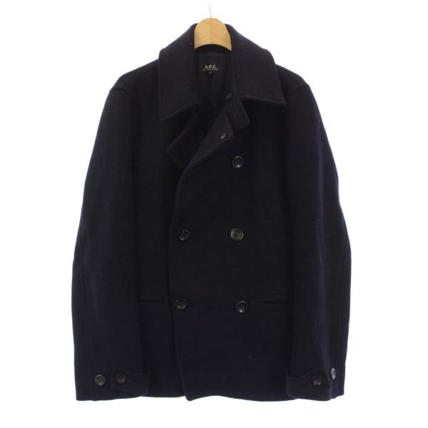 アーペーセー A.P.C. Pコート ピーコート ショート丈 ウール S 紺 /KH メンズ【ブランド】アーペーセー A.P.C.【表記サイズ】S【実寸サイズ】肩幅：42cm　身幅：51cm　着丈：68cm　袖丈：61cm　　【素材】表地 ...